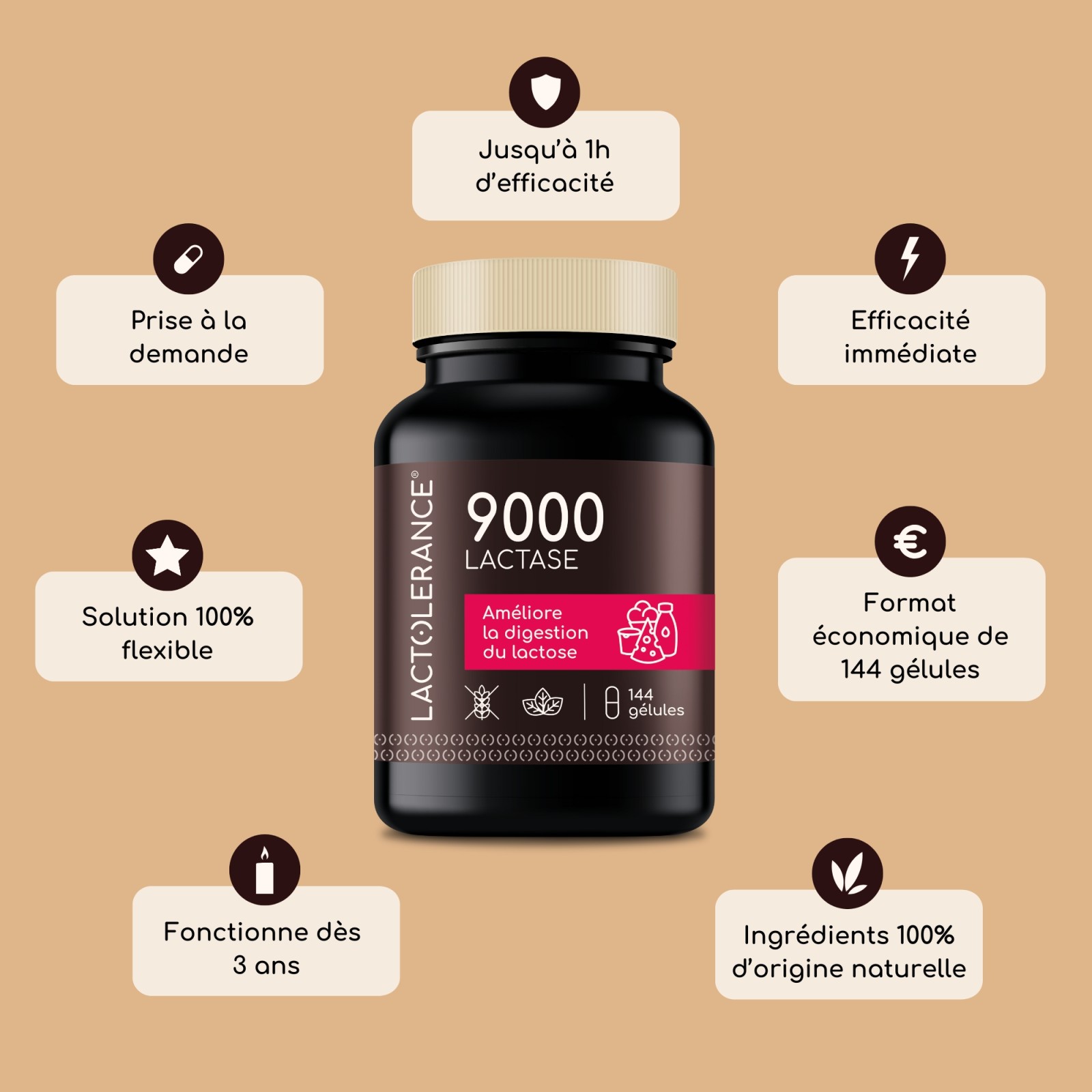 LACTOLERANCE 9000 - Pack 360 cápsulas: solución económica